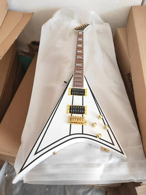 NEW HIGH-END CUSTOM Jackson Electric Guitar, Flying V-Shaped White ...