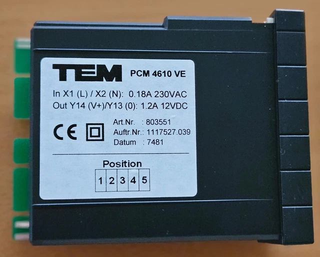 PARADIGMA SYSTEMREGELUNG MES, Versorgungseinheit Modul TEM PCM 4610 VE ...