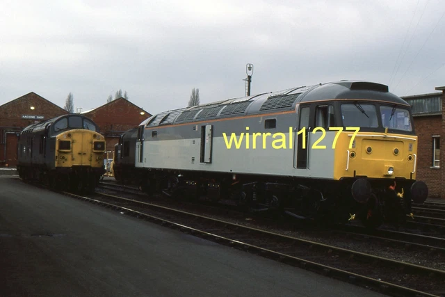 ORIGINAL RAILWAY SLIDE Class 47 47359 at Crewe Works 21.02.85 + rights ...