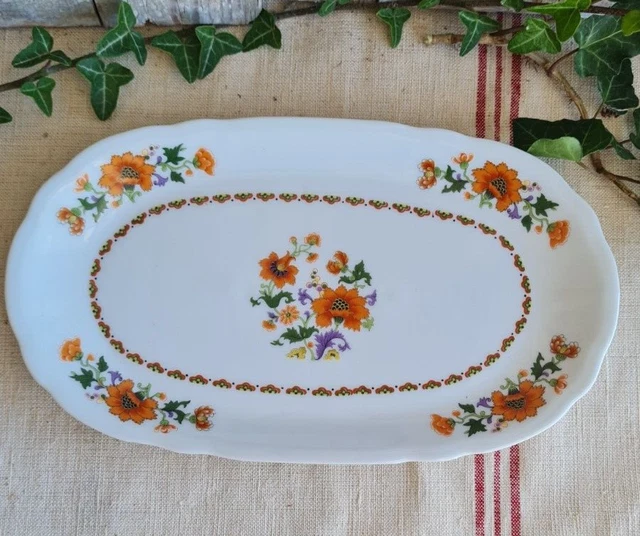 ANCIENNE RAVIERE PORCELAINE Du Berry Vintage Petites Fleurs Orange EUR ...