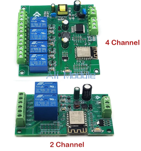 DC7-30V/5V ESP8266 ESP-12F 2/4 Channels WIFI Relay Module Development ...