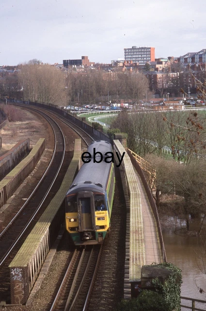 35MM RAILWAY SLIDE - DMU Class 158. 158844 @ Chester Roodee Bridge £2. ...