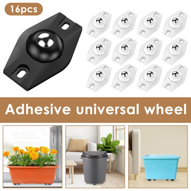 16X MINI CASTER Wheels Self Adhesive Small Swivel Wheels 360° Rotation ...