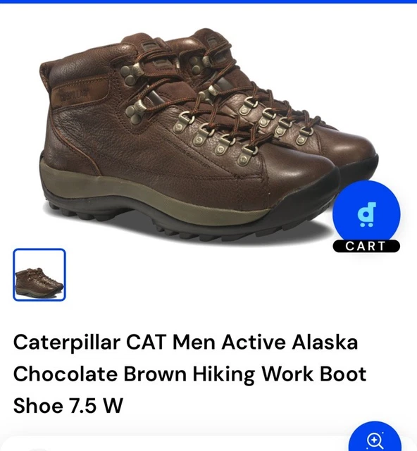 CATERPILLAR CAT MENS Brown Leather Active Alaska Work Boots Size 9 £40. ...