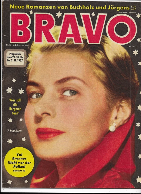 BRAVO NR.44 VON 1957 James Stewart, Freddy Quinn, Ingrid Bergman, Pat ...