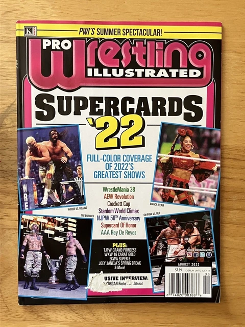 PRO WRESTLING ILLUSTRATED Magazine August 2022 WWE AEW Supercards NJPW ...