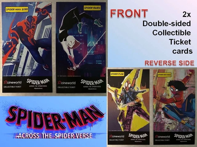 SPIDER-MAN ACROSS THE SPIDERVERSE 2x Collectable Ticket Card Set Ghost ...