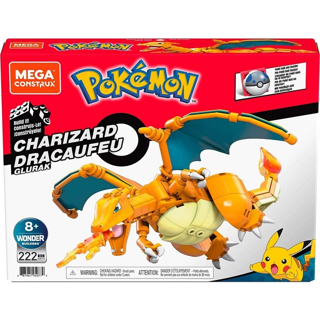 MATTEL MEGA CONSTRUX Pokemon Charizard Buildable Poke Ball Pin 8+ *New ...
