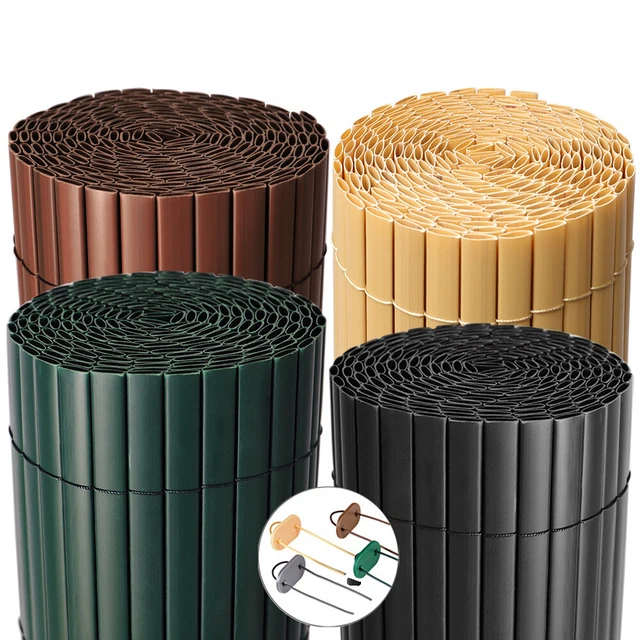 PVC GARDEN SCREENING Roll Fence Privacy Border Panel Bamboo Effect ...
