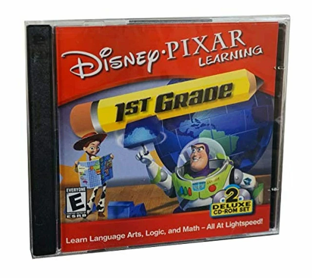 DISNEY PIXAR LEARNING 1st Grade w/Buzz Deluxe 2 CDRom Set (Jewel Case ...