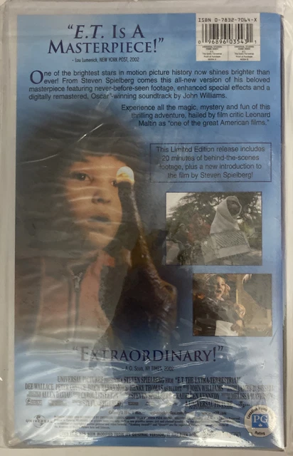 E.T. THE EXTRA-TERRESTRIAL (VHS, 2002, 20th Anniversary Limited Edition ...