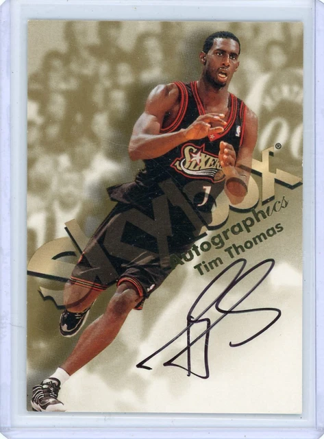 1998 SKYBOX AUTOGRAPHICS TIM THOMAS Auto - 76ers de Philadelphie EUR 15 ...