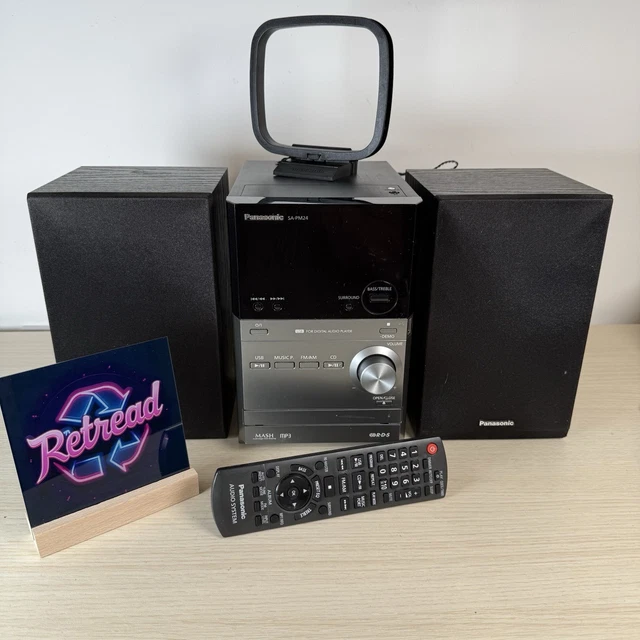 PANASONIC SA-PM24 CD Stereo System USB/RDS/MP3/AM/FM with Remote and Aerial £49.99 - PicClick UK