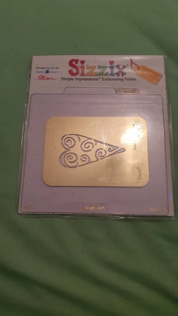 SIZZIX SIMPLE IMPRESSIONS Embossing; Heart, Primitive #1 - 38-9640 £2. ...