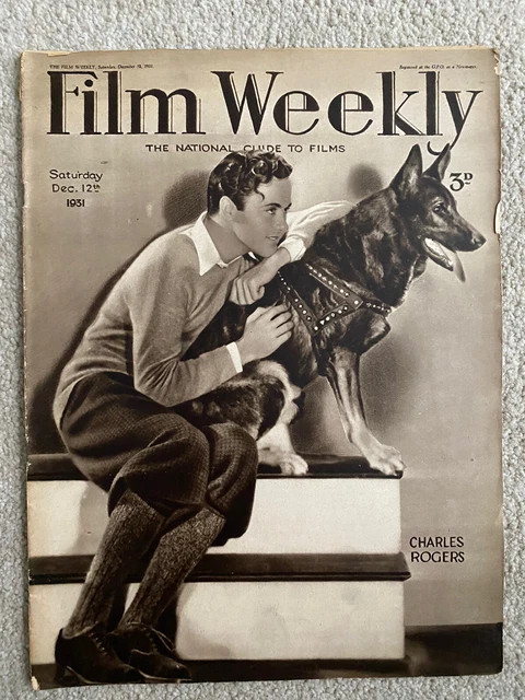 FILM WEEKLY 12TH December 1931 Charles Rogers / Janet Gaynor / Lilian ...