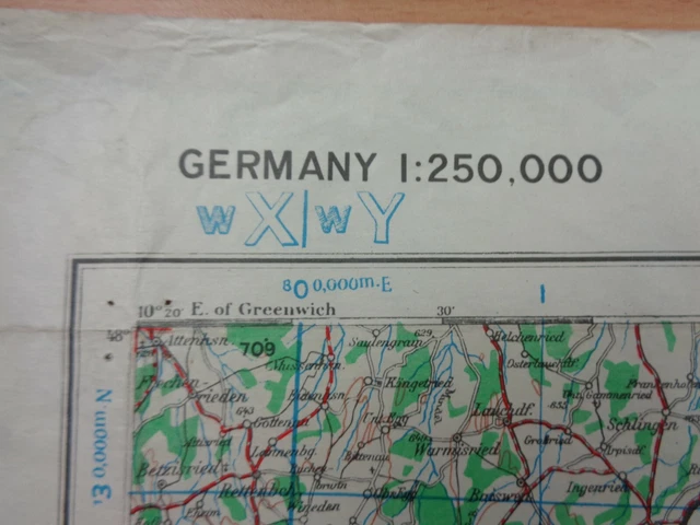 WW2 (1944) RAF / Army Map of GERMANY / AUSTRIA Border - "INNSBRUCK" £34 ...