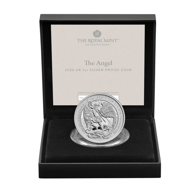 1OZ SILVER COIN The Angel 2026 by Royal Mint with gift Box £335.50 ...