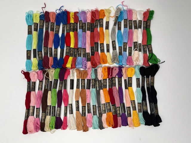 JOB LOT 50X Skeins of RED ROSE Cross Stitch Embroidery Thread/Floss ...