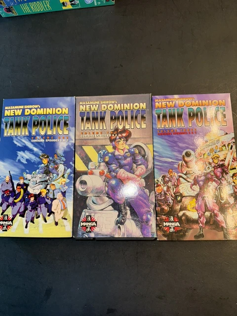 3 VHS ANIME New Dominion Tank Police Manga 1995 Masamune Shirow Vol 1 ...