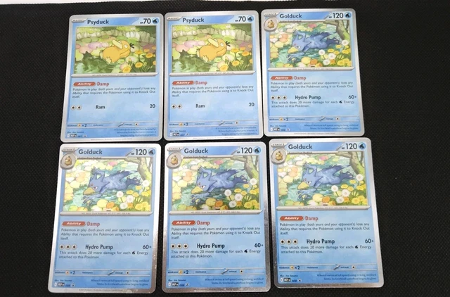 POKÉMON MEGA EVOLUTIONS (2) Psyduck 007 (4) Golduck 008 Black Star ...