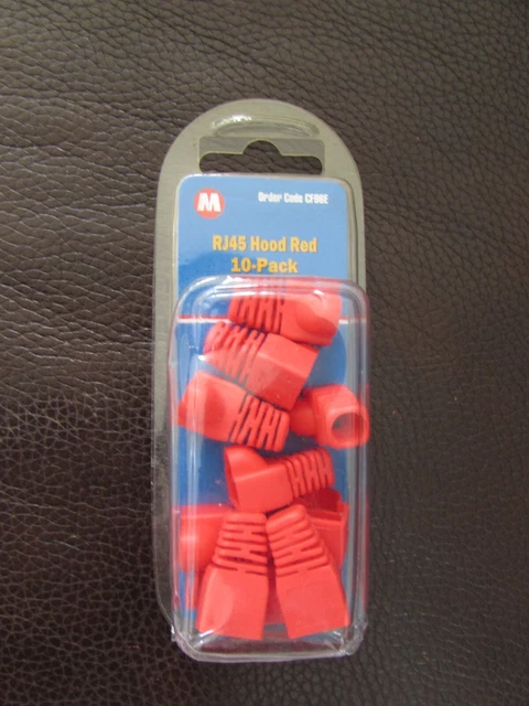 MAPLIN RJ45 HOOD Red 10 Pack Order Code Cf96E 5026686357967 £3.95 ...