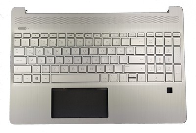 NEW HP 15-EF 15-DY 15S-EQ Palmrest Keyboard QWERTY US GREEK SILVER ...