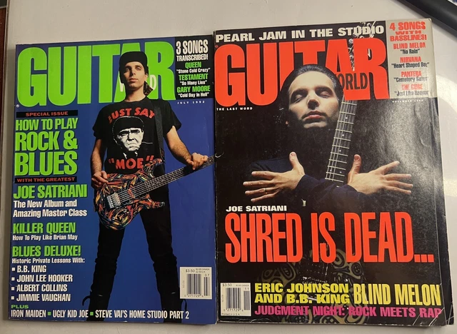 LOT OF 2 JOE SATRIANI Cover Issues Guitar World July 1992 + Nov 1993 w ...