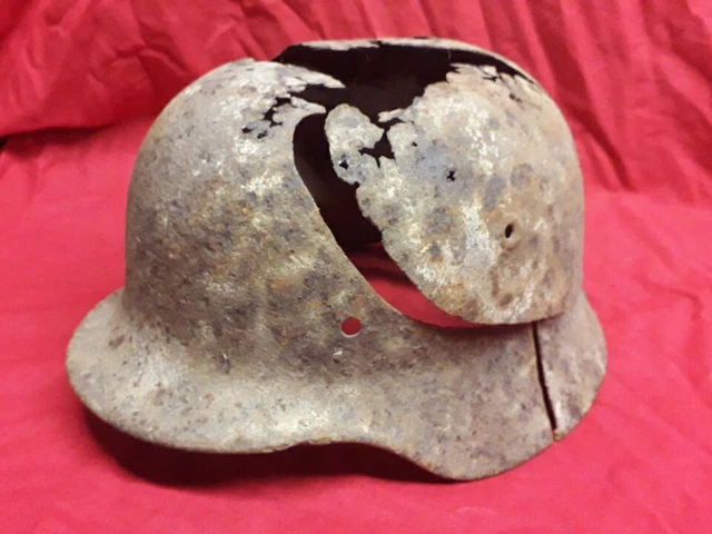 WW2 GERMAN ARMY Helmet Heavy Battle Damage Original Shell £75.00 ...