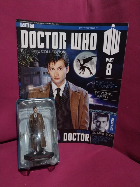 DOCTOR WHO FIGURINE The Tenth Dr & Magazine #8 "School Reunion ...