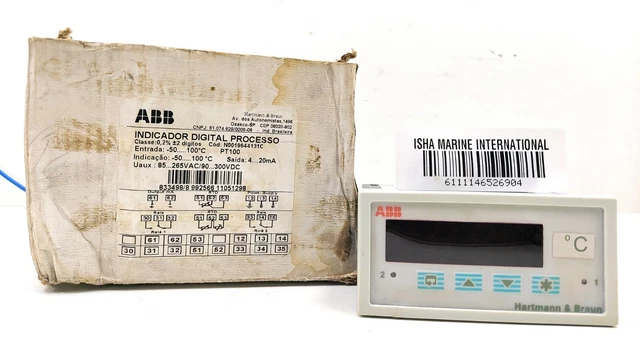 ABB COMMANDER PT100 1/8 din Universel Processus Indicateur 300VDC EUR ...