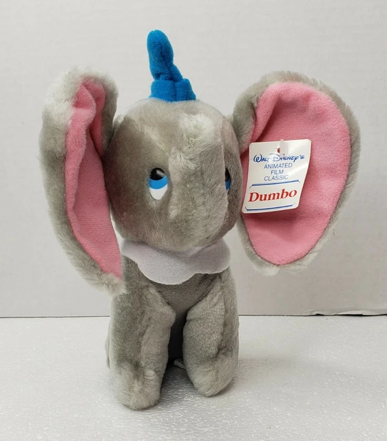 WALT DISNEY ANIMATED Film Classic Dumbo Plush Vtg 7” Stuffed Animal w ...