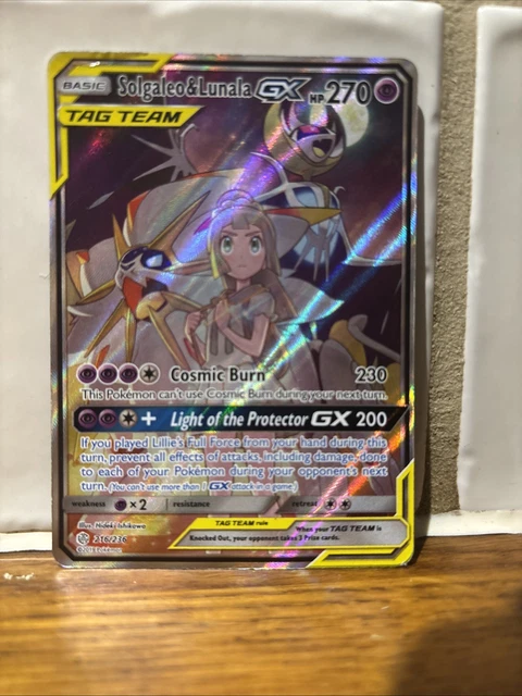 POKÉMON TCG SOLGALEO and Lunala GX Cosmic Eclipse Full Art Card 216/236 ...