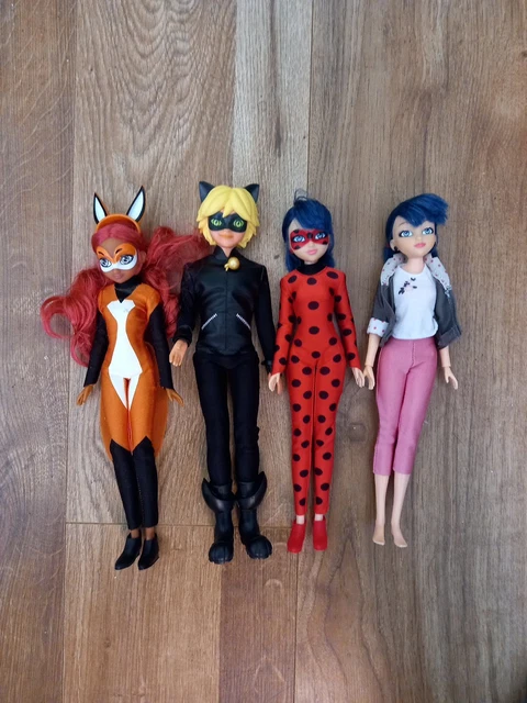 BUNDLE OF 4 Miraculous Dolls Ladybug, Cat Noir, Reena Rouge, Marinette ...