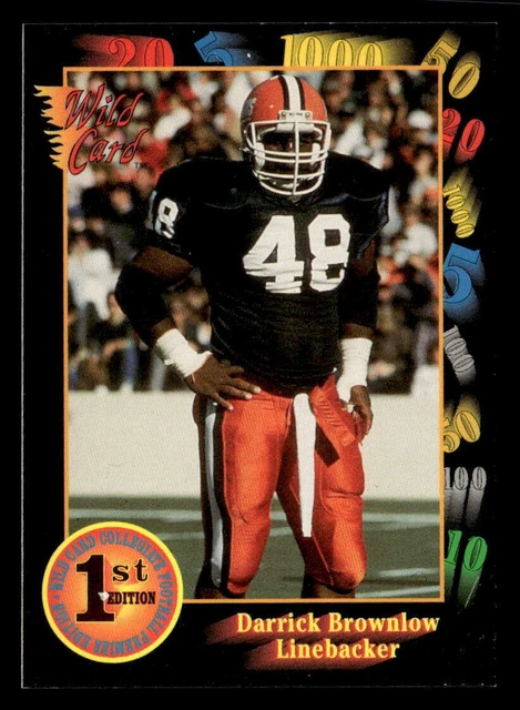DARRICK BROWNLOW 1991 Wild Card Draft Card #28 Illinois Fighting Illini ...