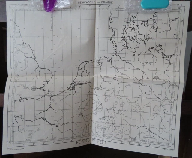 WW2 RAF 1944 Bombing Raid Mission Map on Ludwigshafen Marshalling Yard ...