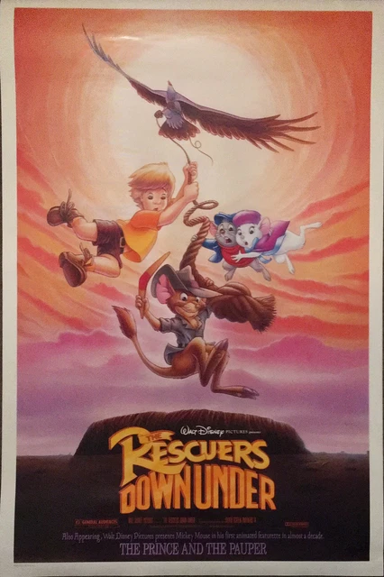 DISNEY RESCUERS DOWN Under Original 1990 Usa Double Sided Lightbox ...