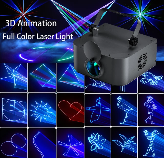STAGE LASER LIGHT DMX RGB Laser Scanner Projector 3D Animation DJ Disco ...