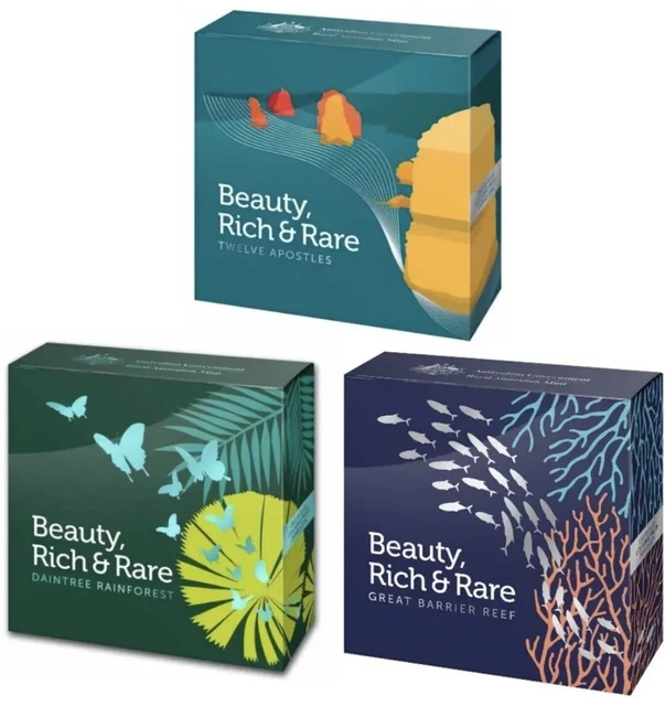BEAUTY RICH & Rare Set: Great Barrier Reef, Daintree Rainforest, Twelve ...