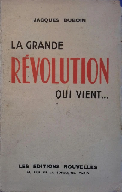 LA GRANDE R VOLUTION qui vient ... Vers 1934. EUR 8,00 - PicClick FR