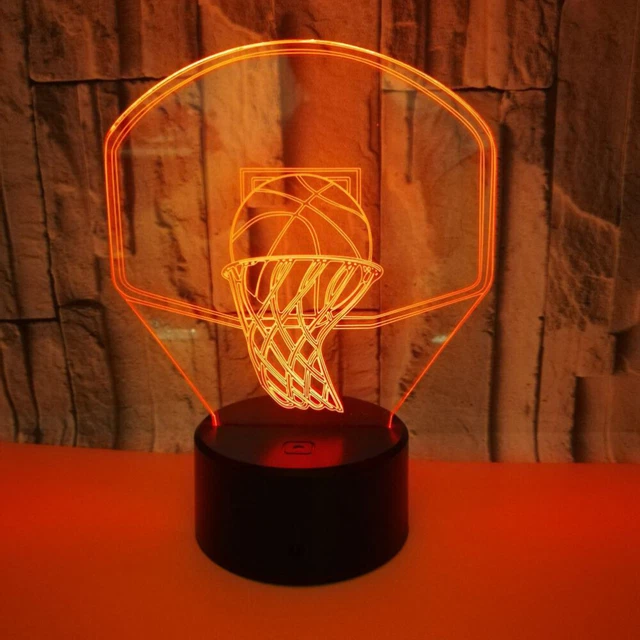 3D LAMP VISUAL Light Basketball Style Touch Control Colorful Night ...