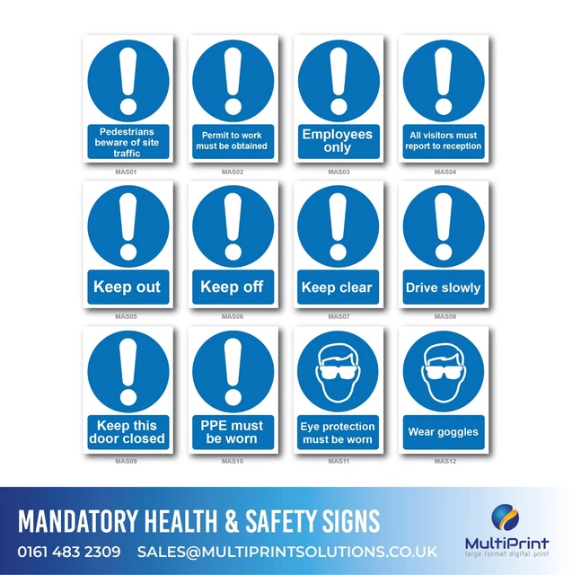 SAFETY SIGNS - Health & Safety Signage - Custom Signs A5 / A4 / A3 £1. ...