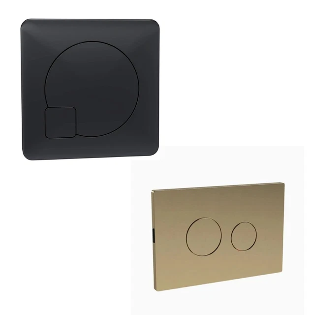 MODERN BATHROOM DUAL Flush Push Button for Concealed Cistern Black Gold ...