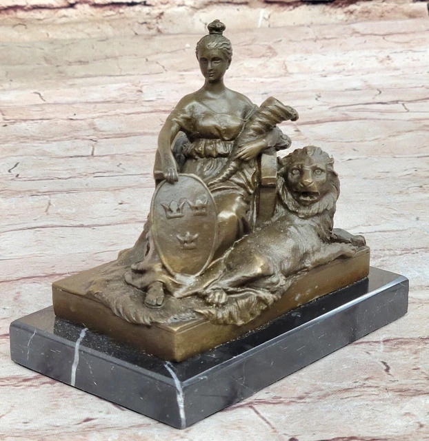 ROMAN GODDESS PROSPERITY Lady Luck Fortuna Real Bronze Statue Sculpture ...
