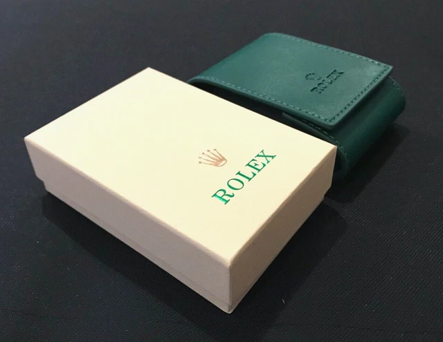 ROLEX GREEN LEATHER Watch Pouch, Travel Service Case With Outer Box $55 ...