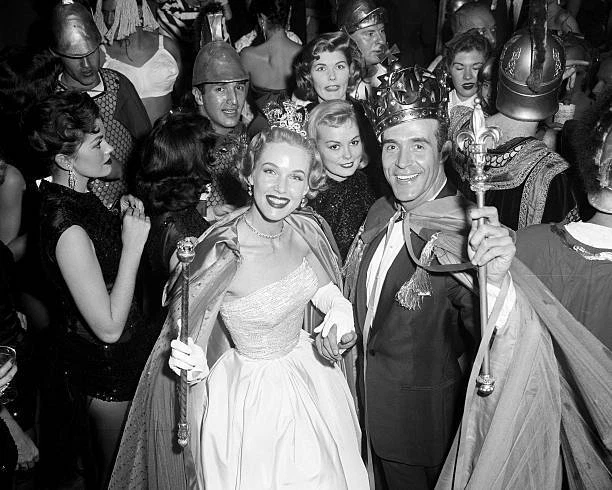 ACTOR RICARDO MONTALBAN and actress Barbara Britton as they are jo ...