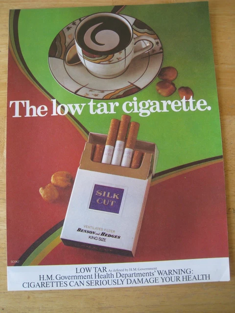 SILK CUT THE Low Tar Cigarette Benson And Hedges Advert A4 File 41 £1. ...