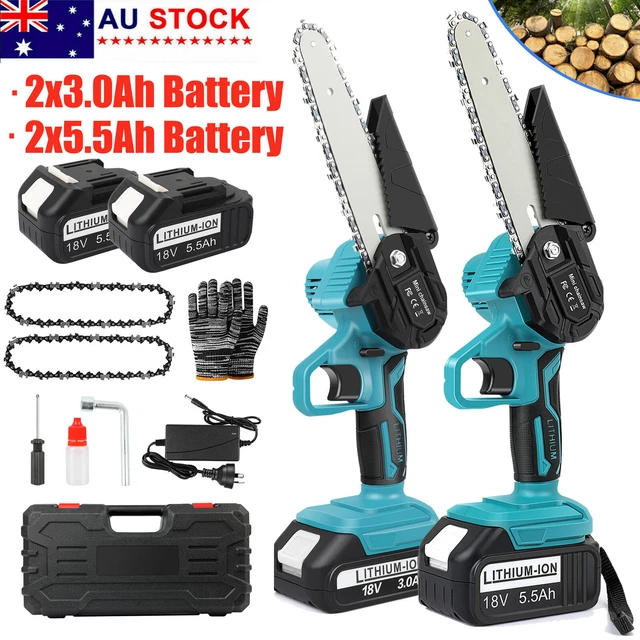 6& MINI ELECTRIC Chainsaw Cordless Battery Wood Cutter Saw Chain Saws ...