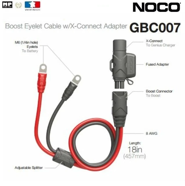 CÂBLE RALLONGE NOCO Booster Oeillets/X-Connect 50 cm batterie Moto/Auto ...