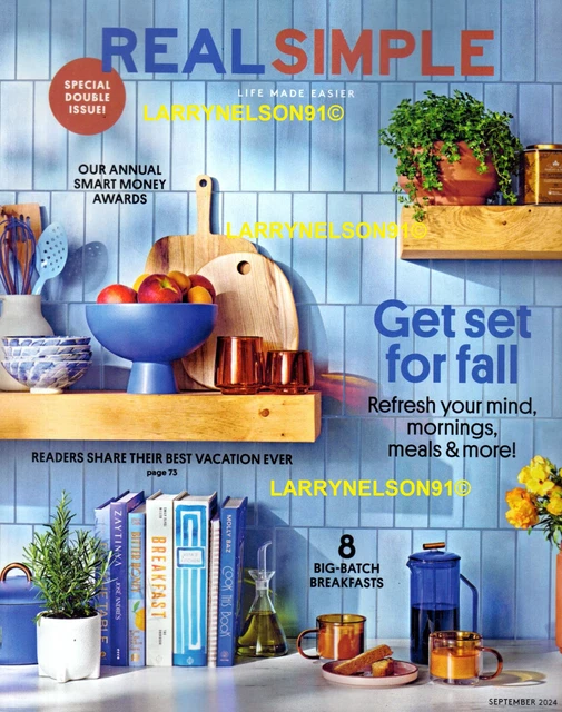 REAL SIMPLE MAGAZINE September 2024 Smart Money Guide Vacations Travel ...