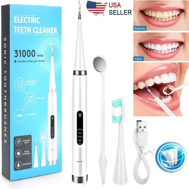 ULTRASONIC TOOTH CLEANER Electric Plaque Dental Calculus Remover Dental ...